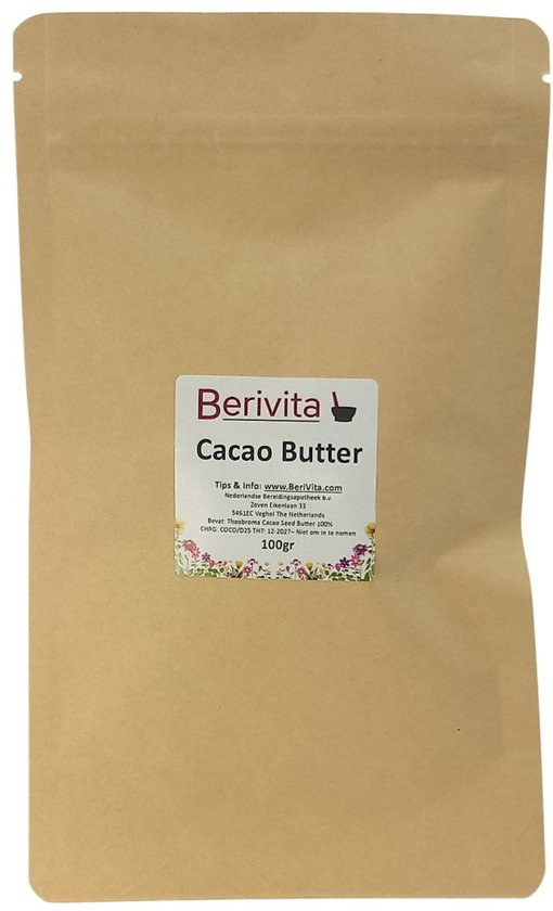 Cacaoboter 100gr Brokken - Cocoa Butter - Huid - Ongeraffineerde, Pure ...