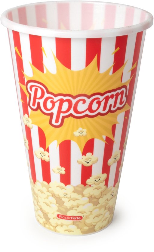 Plasticforte Popcorn bak - rood/wit retro print - kunststof - 12 x 18 ...