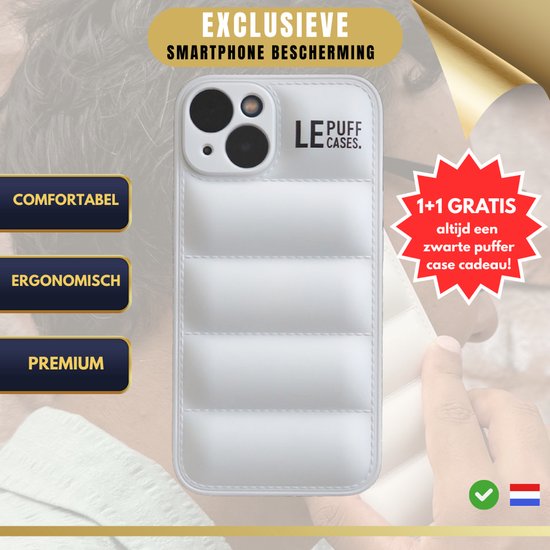 Le Puff Cases – Puffer Case Hoesje in Wit – Phone Case - Hoesje ...