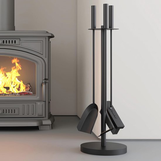 Complete Haard Gereedschap Set met Borstel, Schop en Poker - Duurzame ...