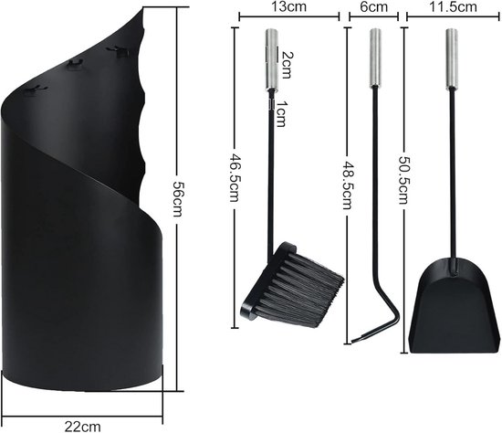 Roestvrijstalen haardaccessoires set met gereedschap voor open haard ...