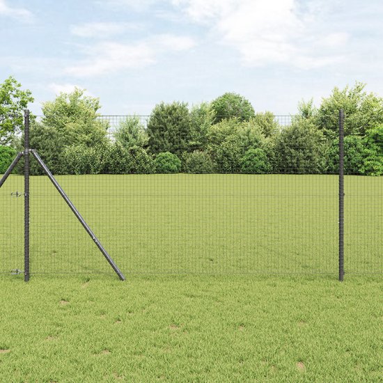 vidaXL - Grijs - Gelaste - Draad - Hek - 1.4x10 - m - Staalkompleet | bol