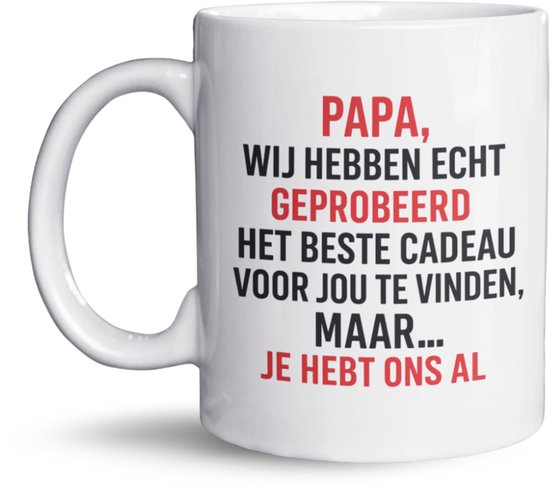 NietMokken.nl - Grappige Mok – Papa, we hebben het geprobeerd – Grappige Vaderdag mok... | bol