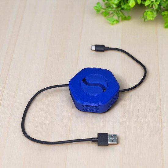 Kabeloproller blauw – Draagbare kabel organizer voor USB & oplaadkabels ...