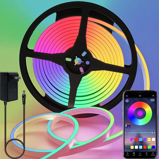 RGB Neon LED Strip Verlichting - 5M Flexibele Neon Strip met APP ...