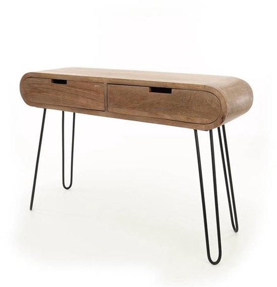 Sidetable Industrieel Mangohout & Staal - 120 cm x 30 cm x 76 cm - Side ...