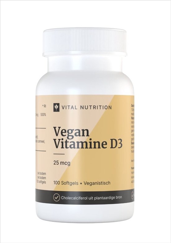Vegan Vitamine D3 - 25 mcg - Vital Nutrition - Plantaardige en duurzame ...