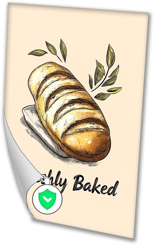 Vers brood artistiek getekend - Brood wanddecoratie - Posters voedsel ...