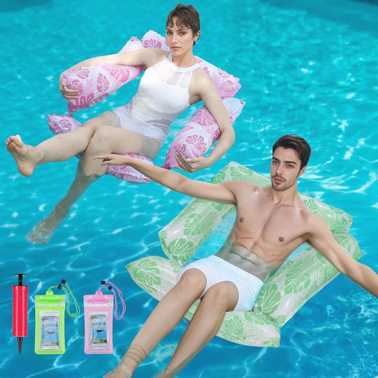 Opblaasbare Pool Float Chair Lounge - 4-in-1 Luchtmatras en Waterhangmat met... | bol