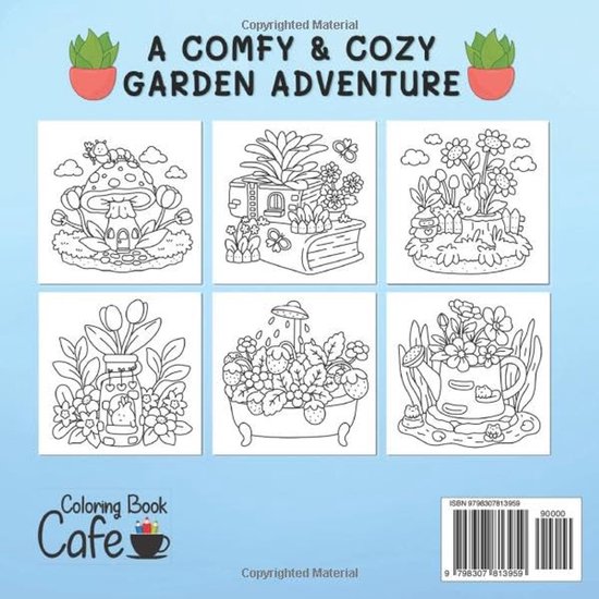 Tiny Gardens Cute & Comfy Coloring Book - Coloring Book Cafe ...