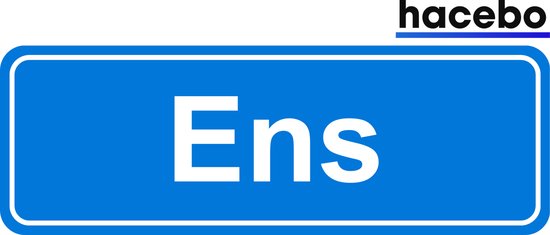 Hacebo - Plaatsnaam Sticker - 29x10 CM - Ens sticker - Verkeersborden ...