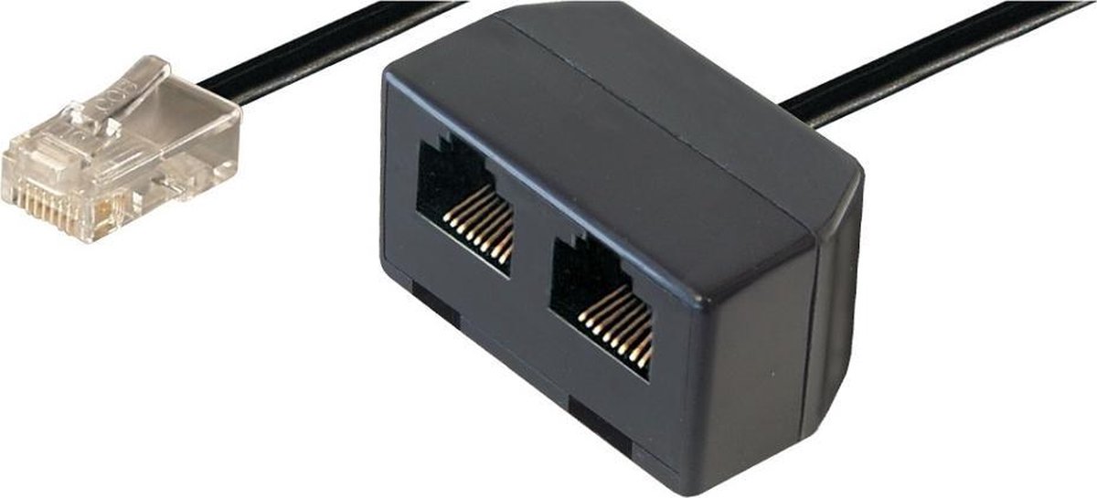 RJ45 - RJ45 8-aderige ISDN telefoon splitter / zwart - 10 meter | bol.com