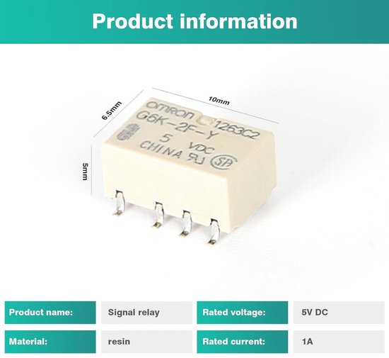 Signal Relay 5pcs DC 5V SMD G6K-2F-Y-5VDC for Omron Relay | bol