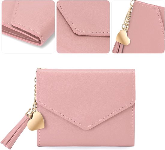 Slanke portemonnee voor dames roze 11.5*9*1.5 Modern | bol