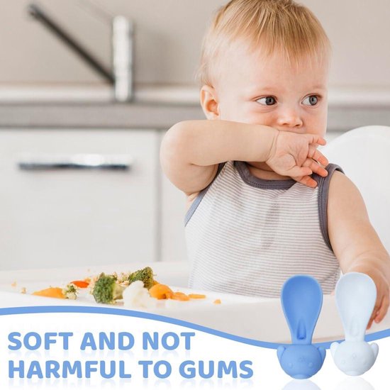 Squeeze Spoon Silicone Baby Spoon Set of 4 Flexible for First Stage ...