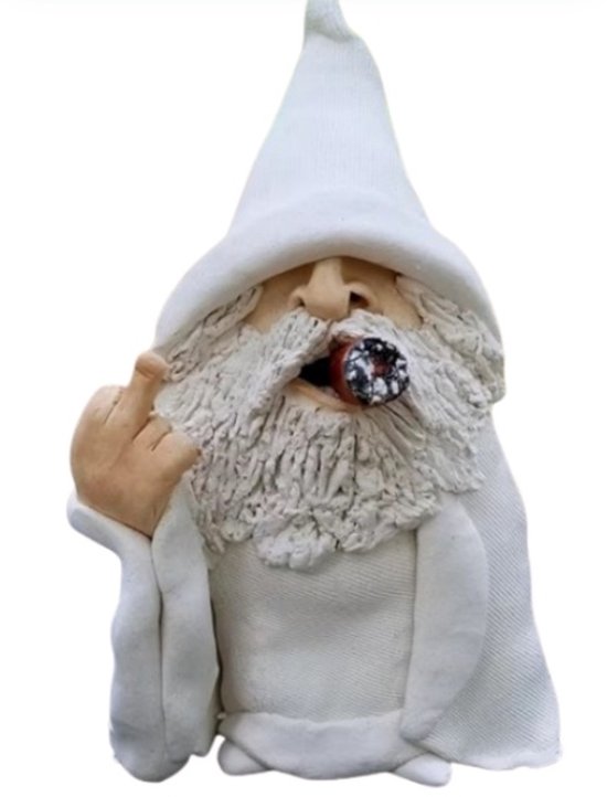 Stoute Rokende Bebaarde Dwerg Tuin Sculptuur – Kabouter Ornament ...