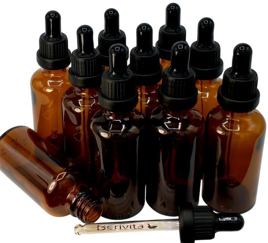 50x Pipetflesjes 50ml - Glazen Flesje met Pipet - Lege 50 ml ...