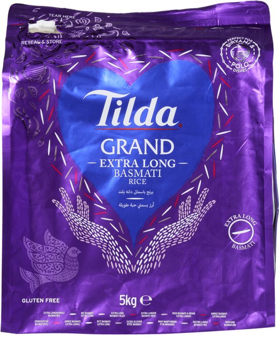 Tilda Grand Basmati rijst Extra Long 5 KG | bol