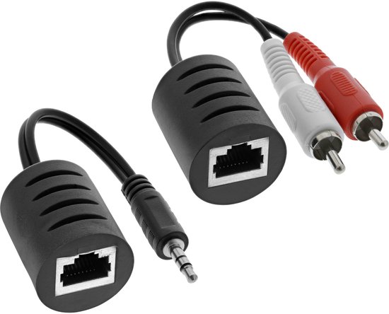 3,5mm Jack - Tulp stereo audio over ethernet extender set | bol