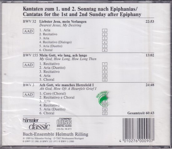 Bach Kantate, Vol. 22, Helmuth Rilling | Muziek | bol