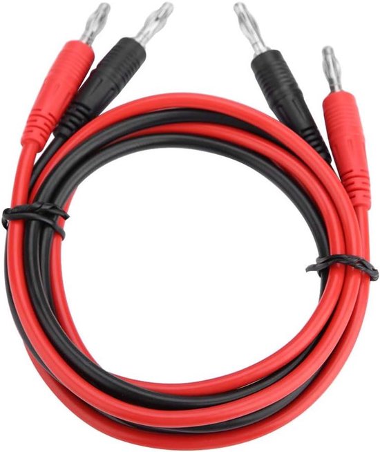 Test Cable Set 15A for Multimeter 1M - 2pcs 4mm Banana Plug to Banana ...