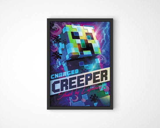 Minecraft Poster Charged Creeper | Gaming Decor | Kinderkamer Poster ...