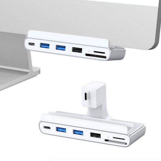 iMounts iMac 24 inch USB-C hub met HDMI - iMac USB-C Thunderbolt - USB ...