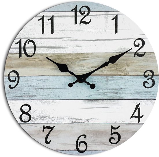 Tyme Wandklok Hout - Goed Leesbaar - 24.5cm Klok - Analoog - Uurwerk ...