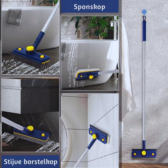 3-In-1 Draaibare Doucheborstel – 146 Cm Schrobber Met Zuigmond Voor ...