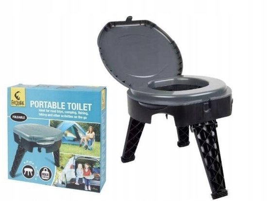 Froyak Opvouwbaar Campingtoilet – Camping WC - Draagbaar Toilet 37x37 ...