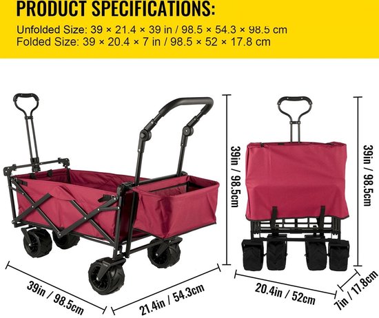 Bolderkar Opvouwbaar - Bolderkar - Bolderwagen - Bolderkar Kinderenvervoer - Bolderkar... | bol