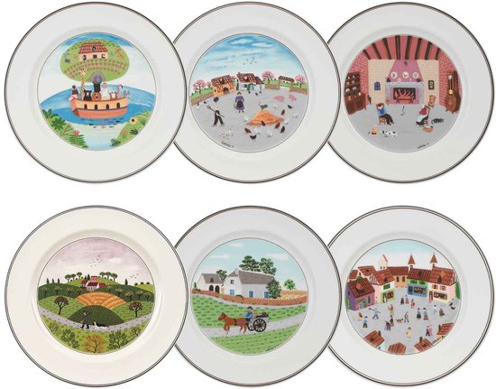 Assiette plate Collection Design Naif ø 27 cm Ensemble de 6 | bol
