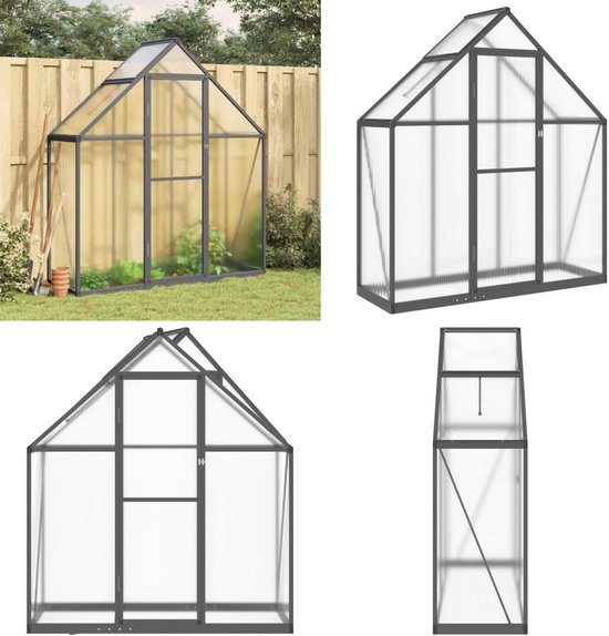 vidaXL Tuinkas met basisframe 169x58x195 cm aluminium antracietkleurig ...