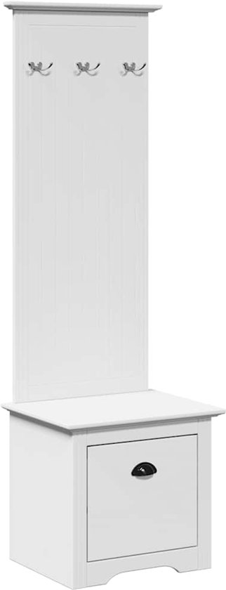vidaXL Gangkast met haken BODO 50x40x157 cm wit - Gangkast - Gangkasten ...
