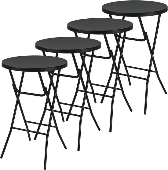 Brixy 4x Stevige Zwarte Statafels - Partytafel - Robuust en Weersbestendig -... | bol