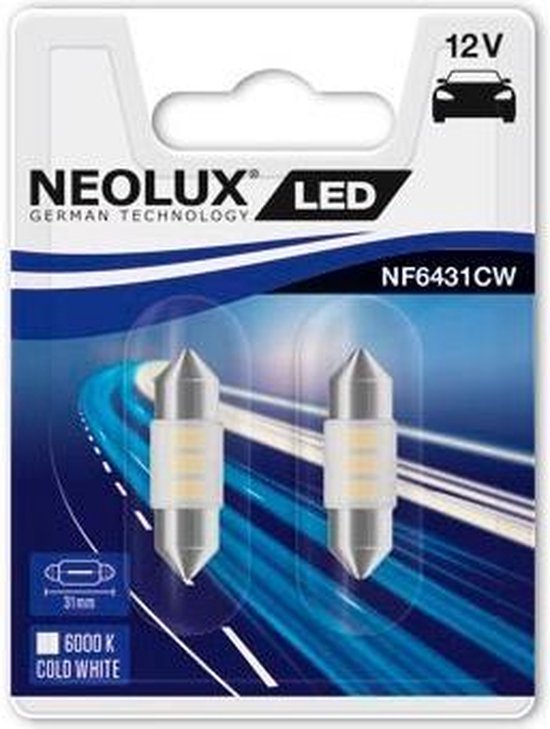 Osram Neolux LED Retrofit 6000K - Festoon 31mm - 12V/0.5W - set à 2 ...
