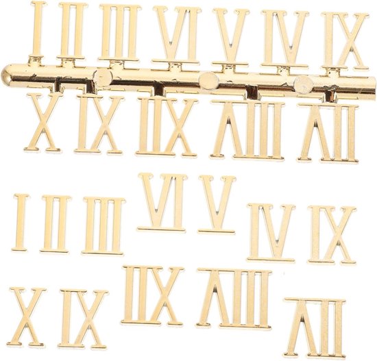 Creatieve Wandklok Cijfers Set - Plastic Gouden Romeinse Nummers - DIY ...