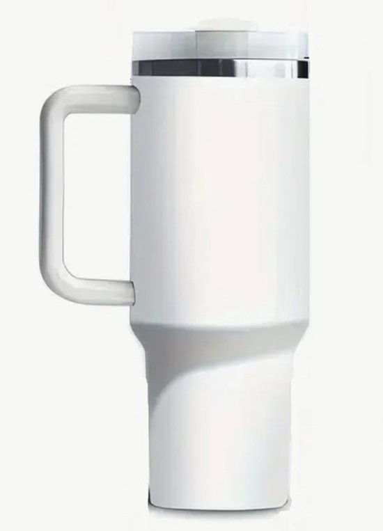 Drinkbeker - RVS Drinkfles met Rietje en Handvat - 1.2L - Thermosbeker ...