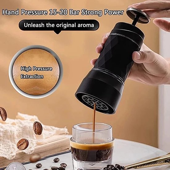 Handmatige Espressomachine Capsule & Gemalen & Melkschuim 4in1 Handpers ...