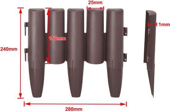 NAIZY Grasperk Beplantingsomlijsting Kunststof Beplantingsrand ...