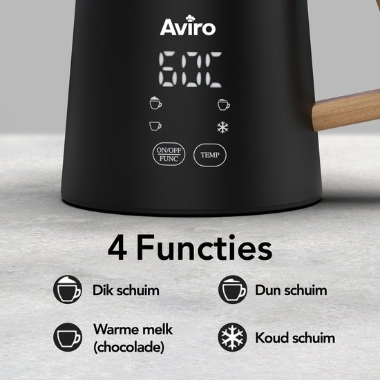 Aviro Melkopschuimer - Elektrisch - 4 Functies - 500ML - Melkschuimer ...