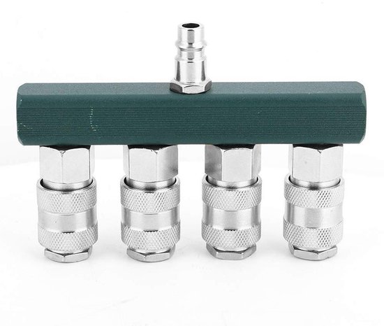 4 Way Air Hose Connector 1/4 Inch NPT Thread - Pneumatic Couplings | bol