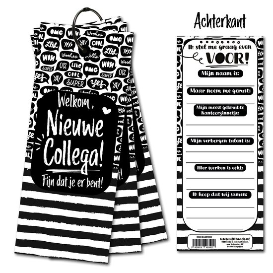 Invulkaart Welkom Nieuwe Collega - Invulkaarten set van 15 stuks - met sluitring -... | bol