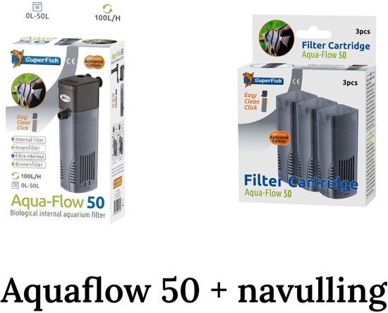 SuperFish AquaFlow Dual Action 50 + AquaFLow Easy Click Cartridge ...