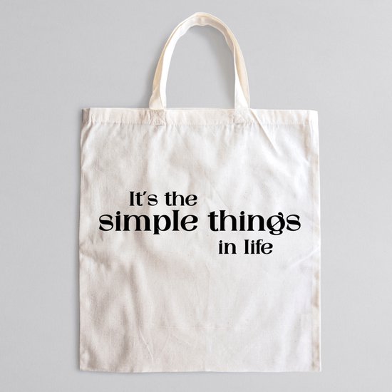 Simple Things in Life Totebag zwart - Canvastas waar je het rustig aan ...