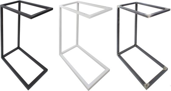 C-vorm bijzettafel - Laptoptafel van metaali en hout - Praktische ...