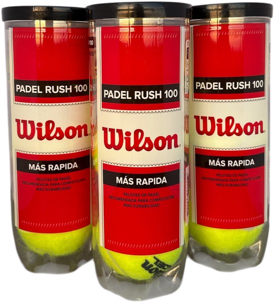 Wilson Padel Rush 100- 3 Blikken- (9 Ballen)- Snelle & Duurzame ...