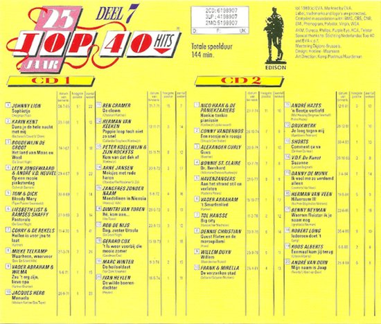 25 Jaar Nederlandstalige Top 40 Hits - Deel 7 - 1965-1989 - Dubbel Cd - Liesbeth List,... | bol