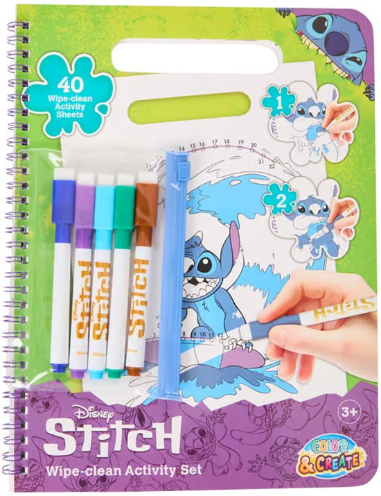Disney Stitch - Wipe clean activity set - color & create - 40 blz ...