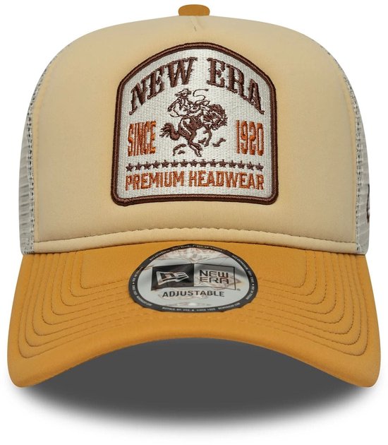 New Era Graphic Patch Cream 9FORTY A-Frame Trucker Adjustable Cap | bol
